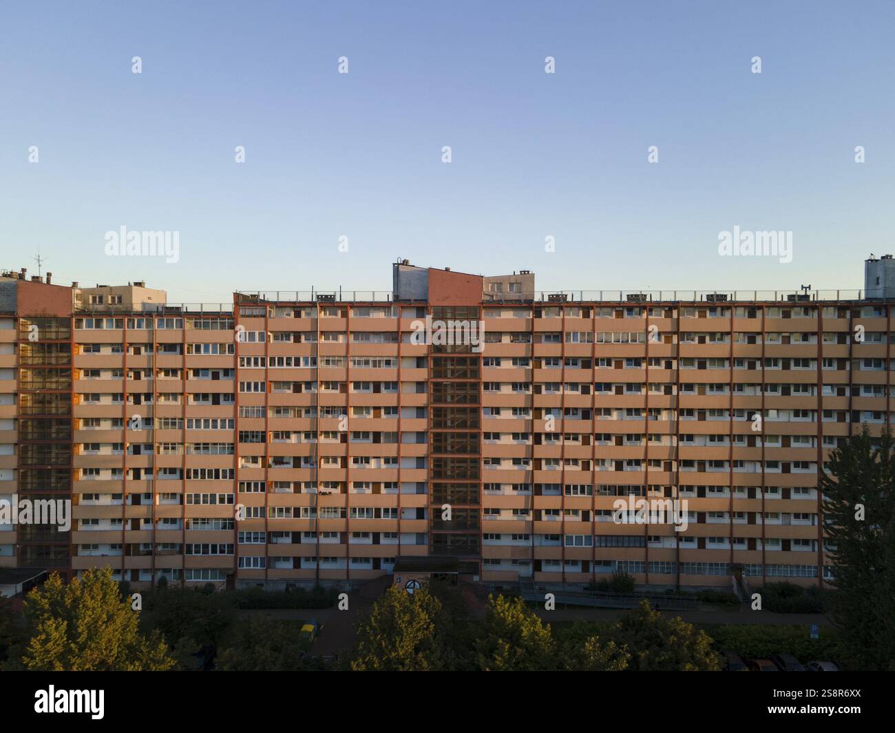 GdaNsk. Postwar, modernist block building called falowiec, in the ...