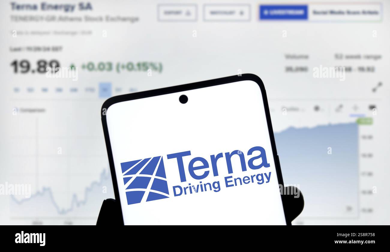Terna driving energy logo is displayed on smartphone.Terna S.p.A. is a ...
