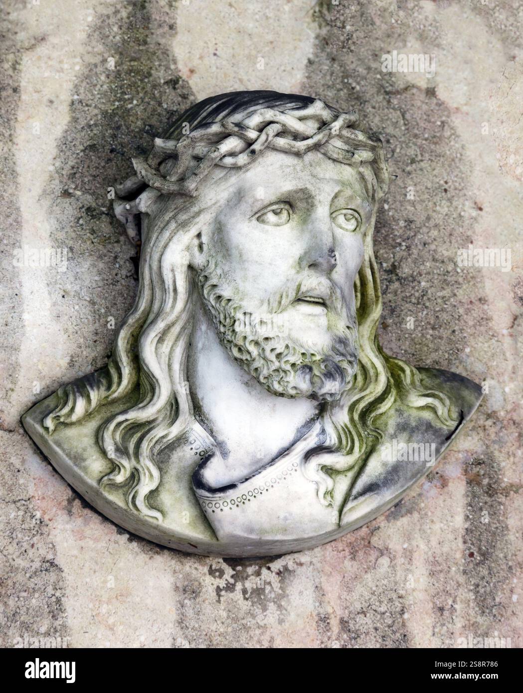 An image of an old jesus statue Stock Photo - Alamy