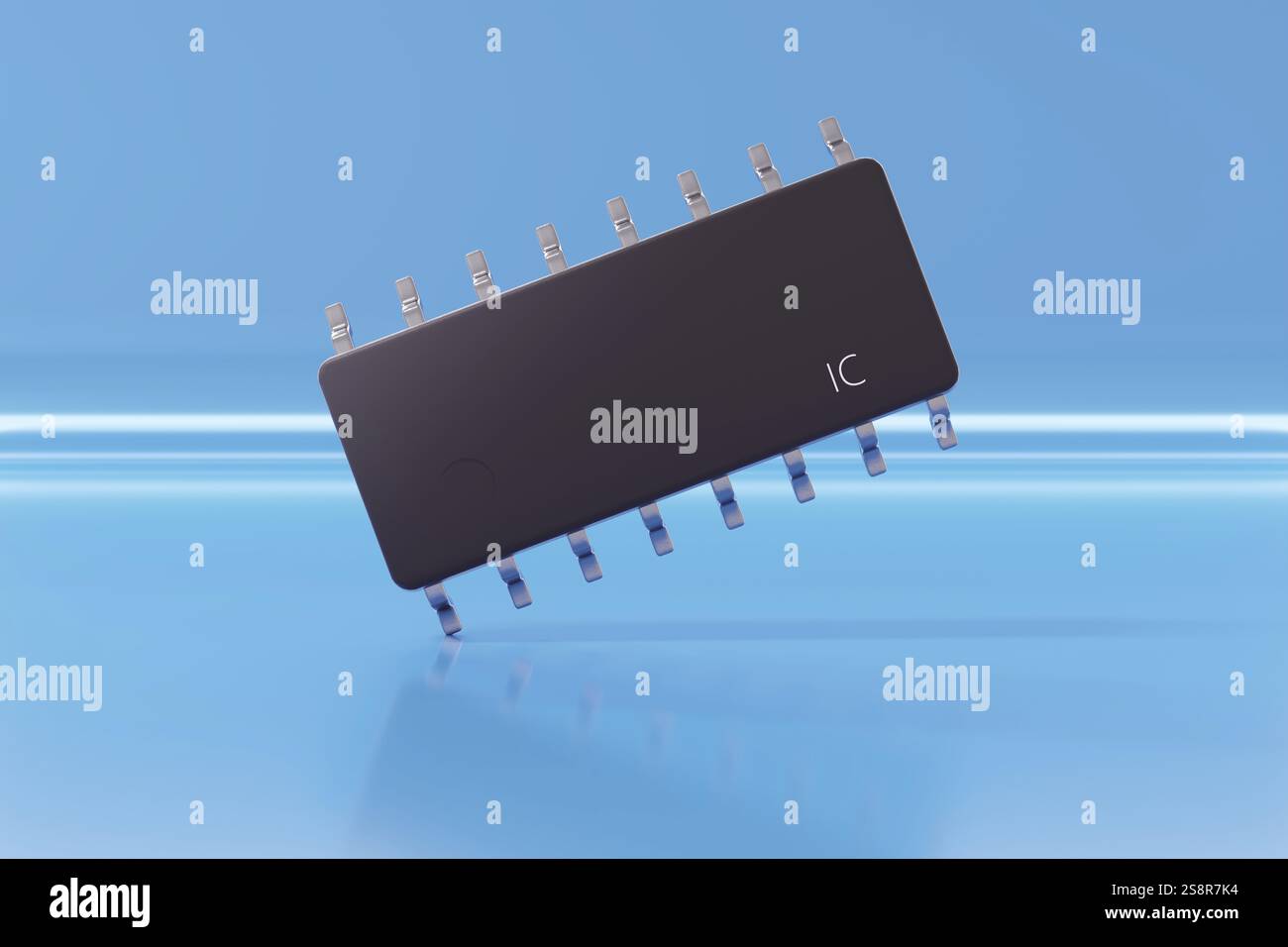 A typical black integrated circuit. 3D illustration Stock Photo - Alamy