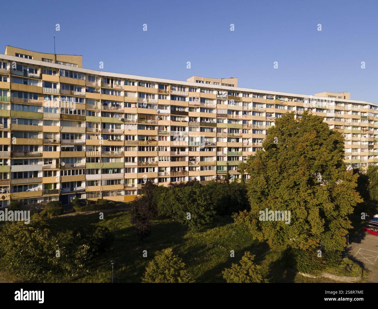 GdaNsk. Postwar block building called falowiec, in the Przymorze ...