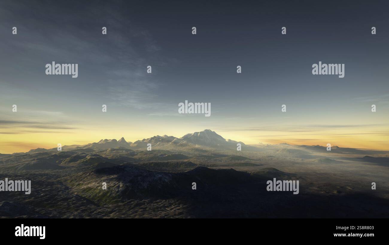 A fantasy landscape scenery without vegetation 3d illustration Stock ...