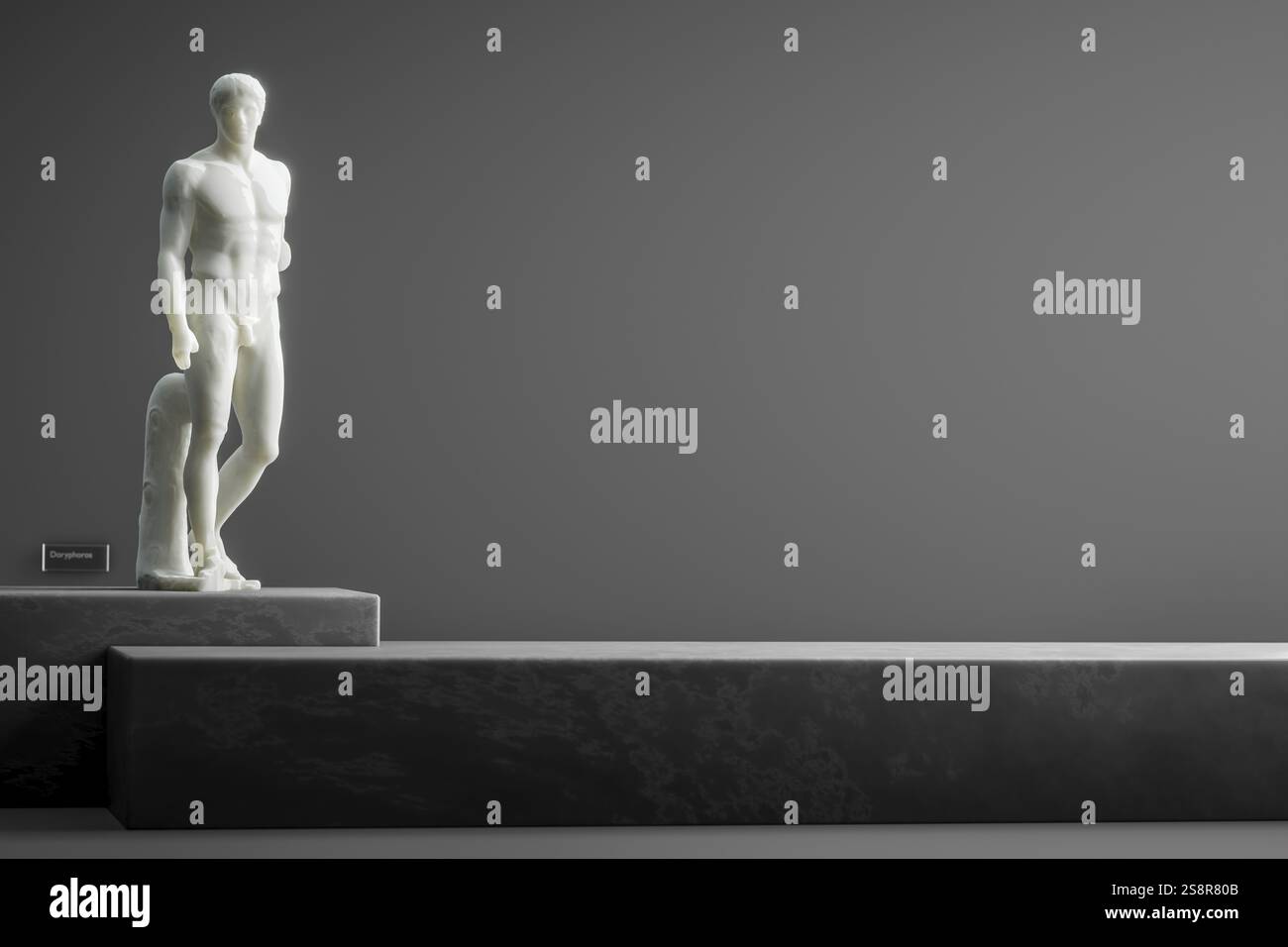 Statue of Doryphoros in a virtual museum with space for your content ...