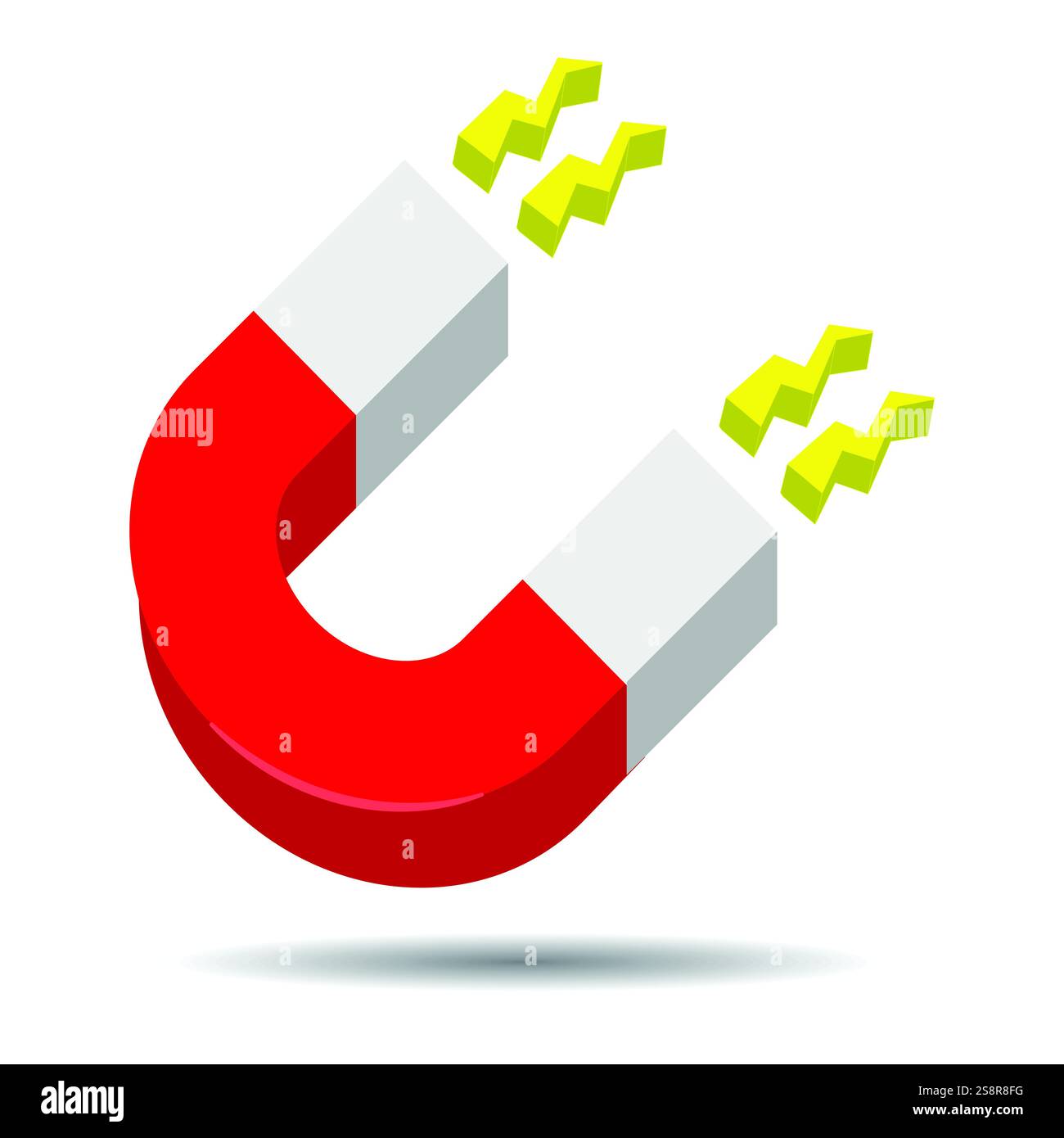 3d red magnet isolated on a white background Stock Vector Image & Art ...