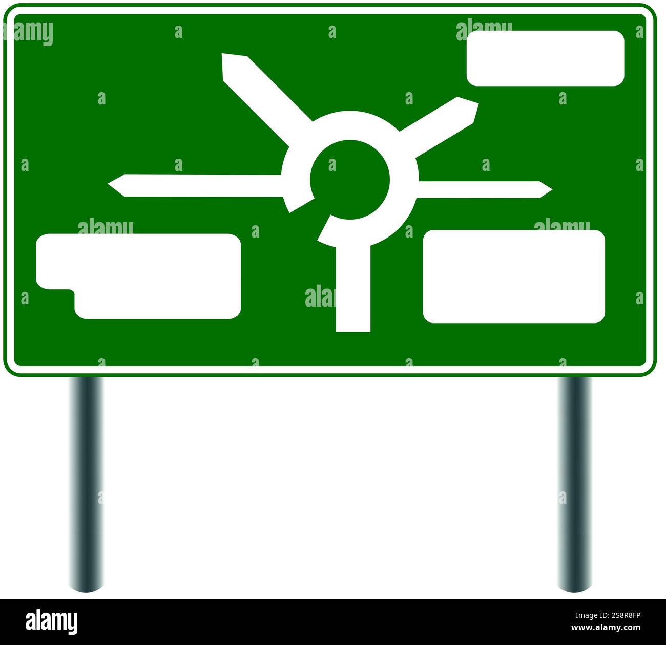 UK green road sign with a roundabout and space for your text, Choice or ...