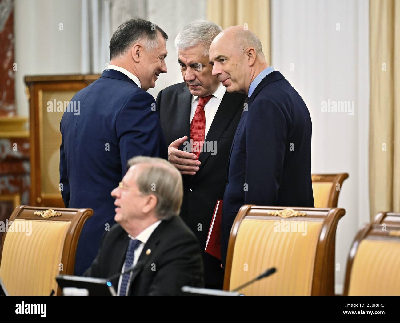 Moscow, Russia. 23rd Jan, 2025. From left to right: Russian Deputy Prime Ministers Marat ...