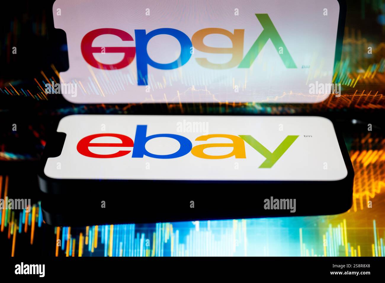 In this photo illustration, the Ebay logo seen displayed on a ...