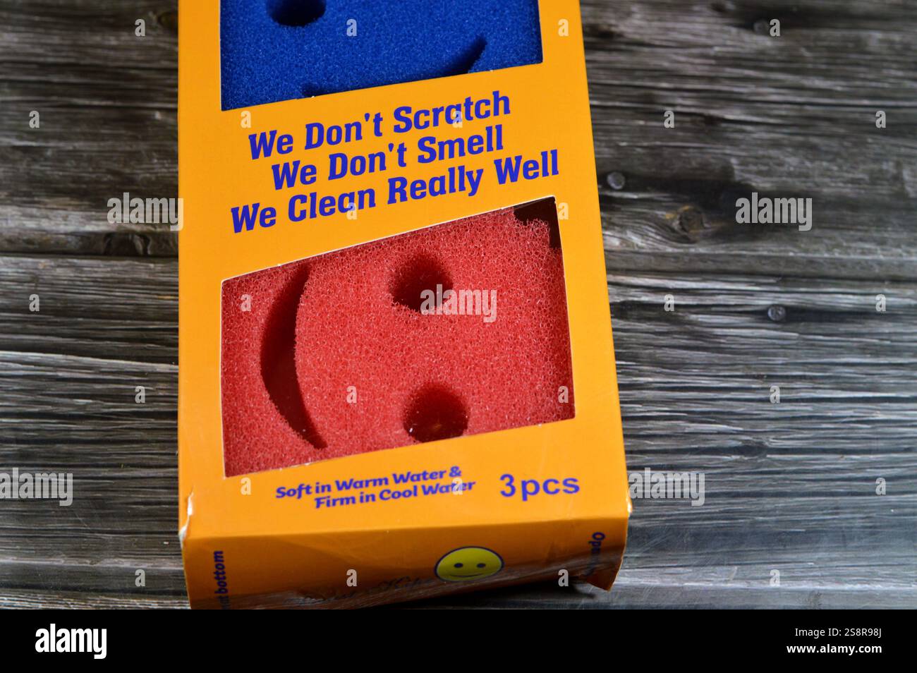 Cairo, Egypt, January 11 2025: Beast Kipe smiley face cleaning scratch ...