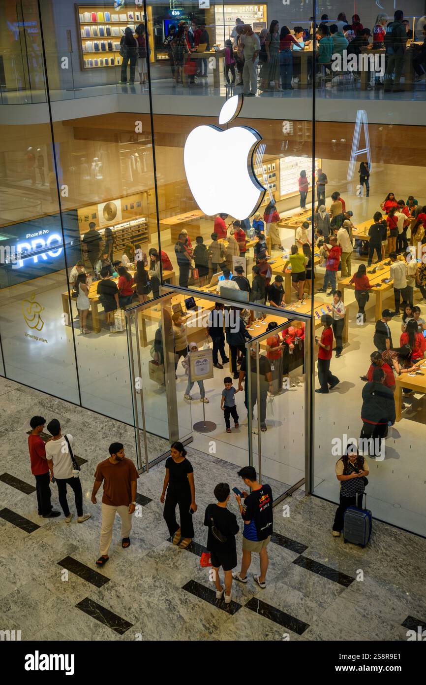 Front entrance of the busy Apple Store at TRX The Exchange, Kuala ...