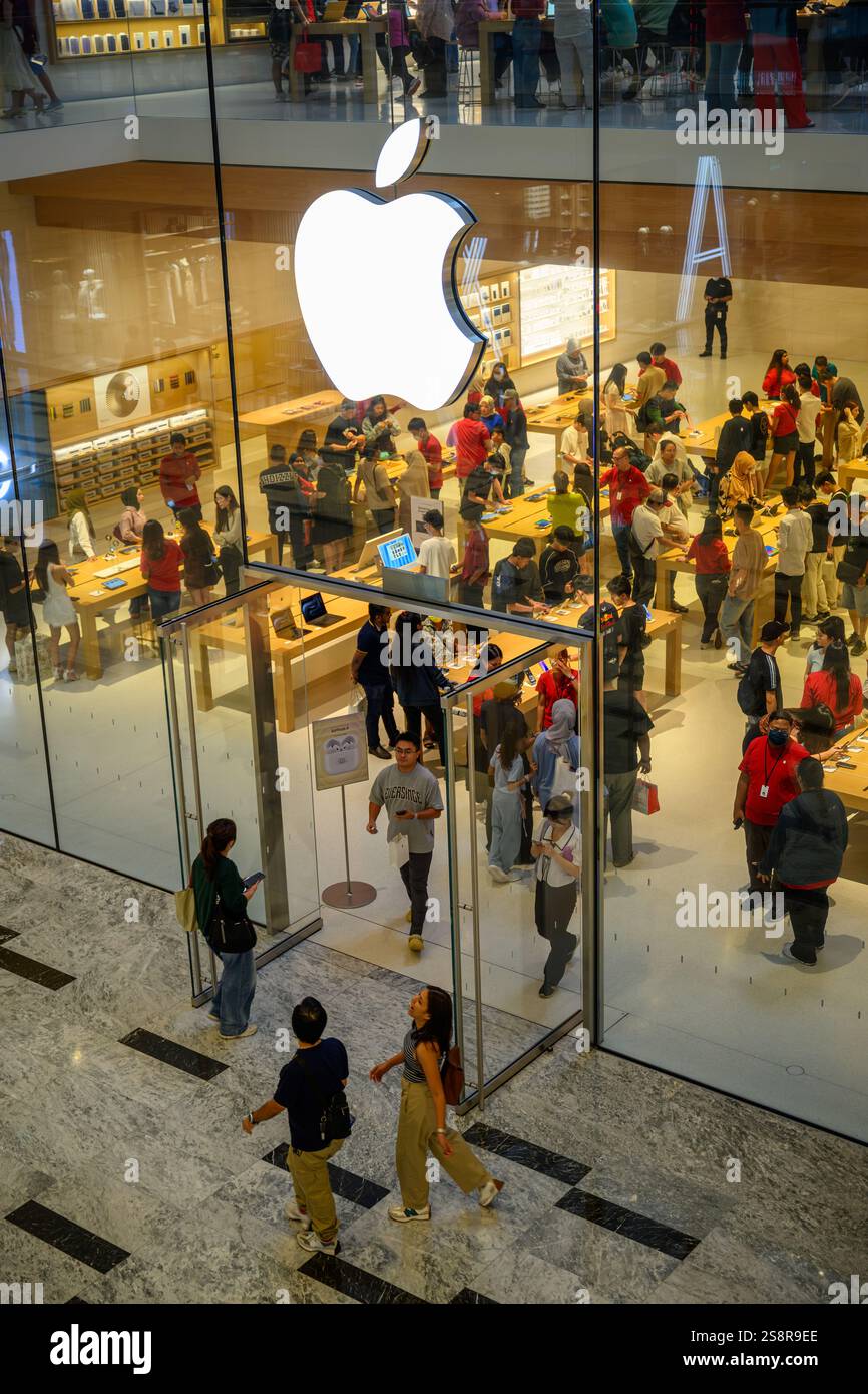 Front entrance of the busy Apple Store at TRX The Exchange, Kuala ...
