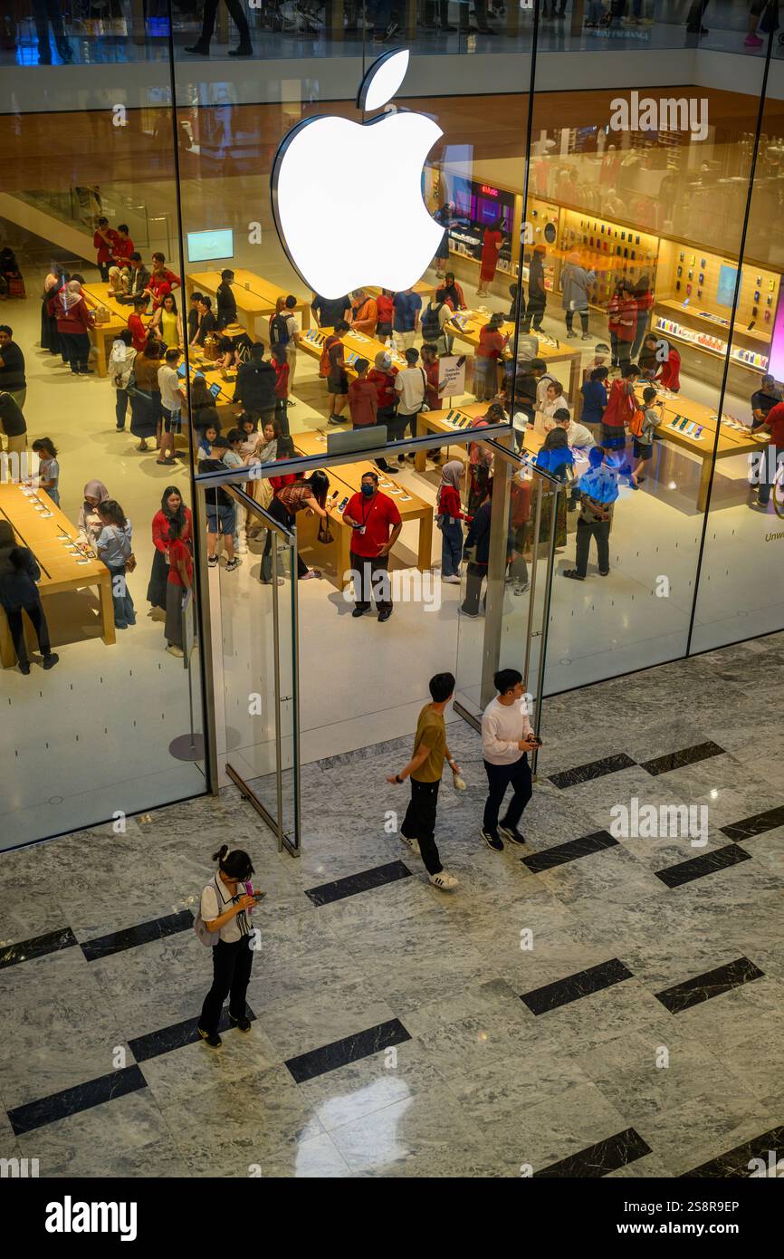 Front entrance of the busy Apple Store at TRX The Exchange, Kuala ...
