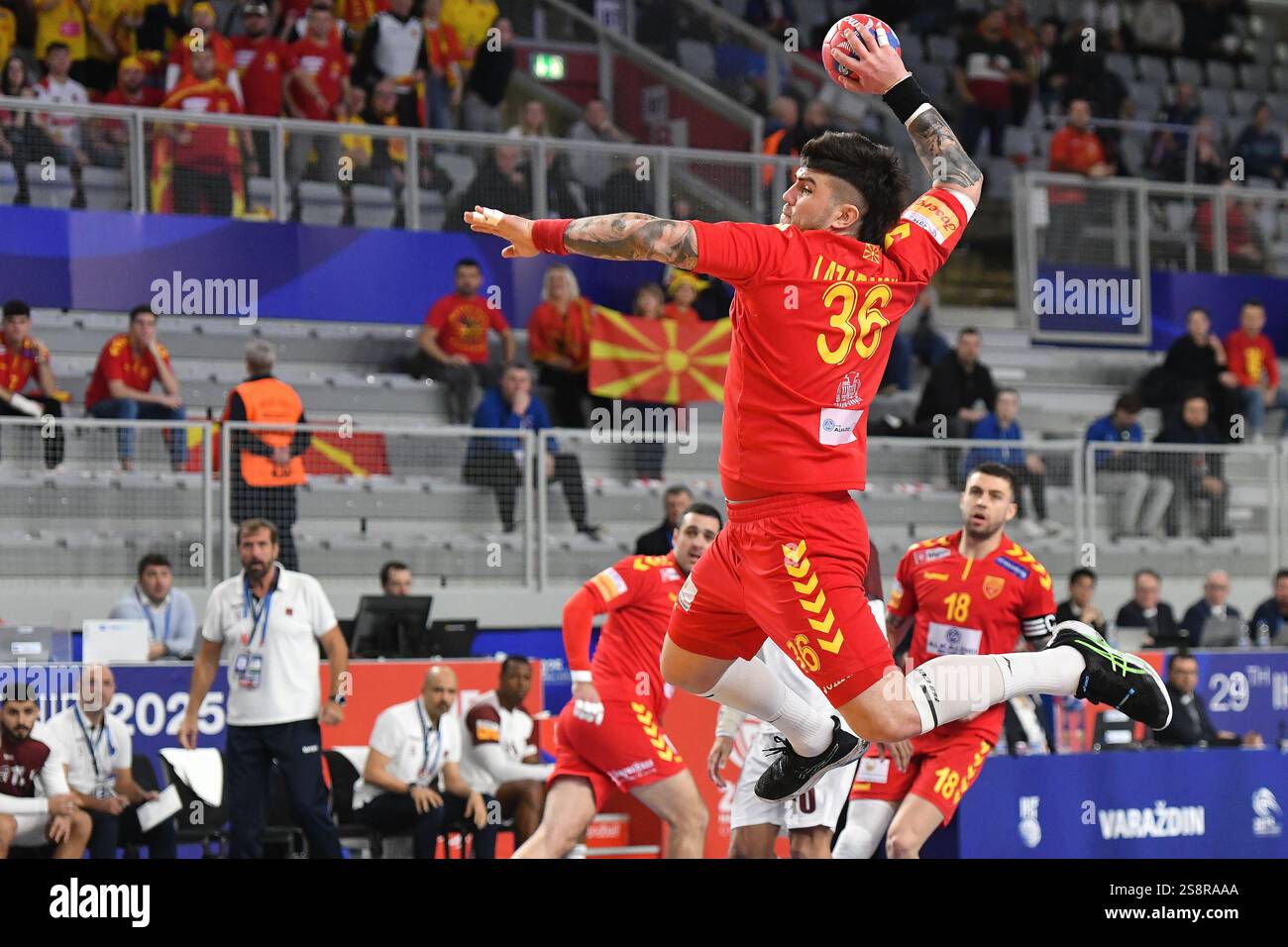 Cakovec, Croatia. 23rd Jan, 2025. VARAZDIN, CROATIA - JANUARY 23: Milan Lazarevski of North ...