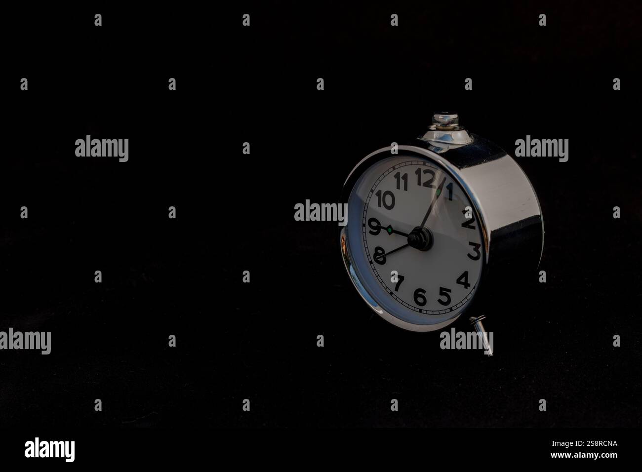 Minimalist Side View of Vintage Alarm Clock with Space for text Stock ...