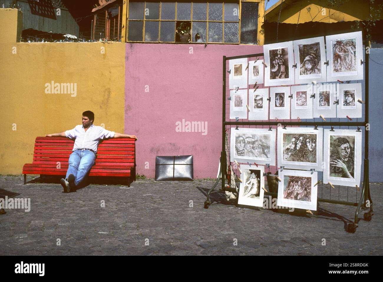 America. Argentina. Buenos Aires. Boca. An Artist Sells His Works in ...