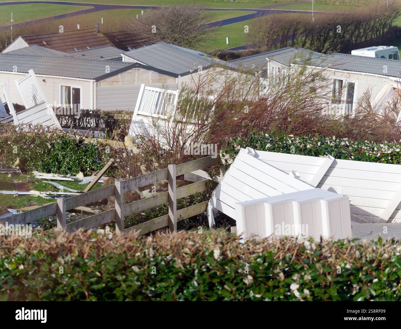 A Tornado spawned from Storm Eouwyn hits Trevornick holiday park ...