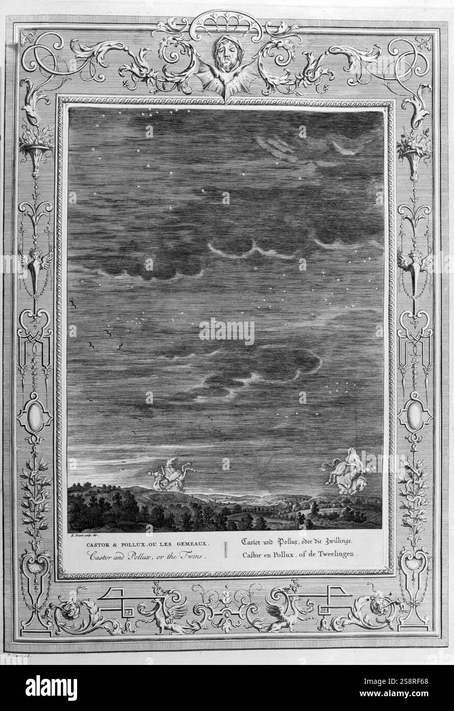 Castor and Pollux. Engraving depicting Jason and the Argonauts ...