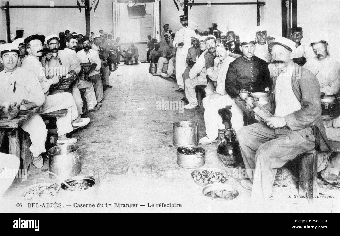 French Foreign Legion, kitchen for soldiers, Algeria, 1910 Stock Photo ...
