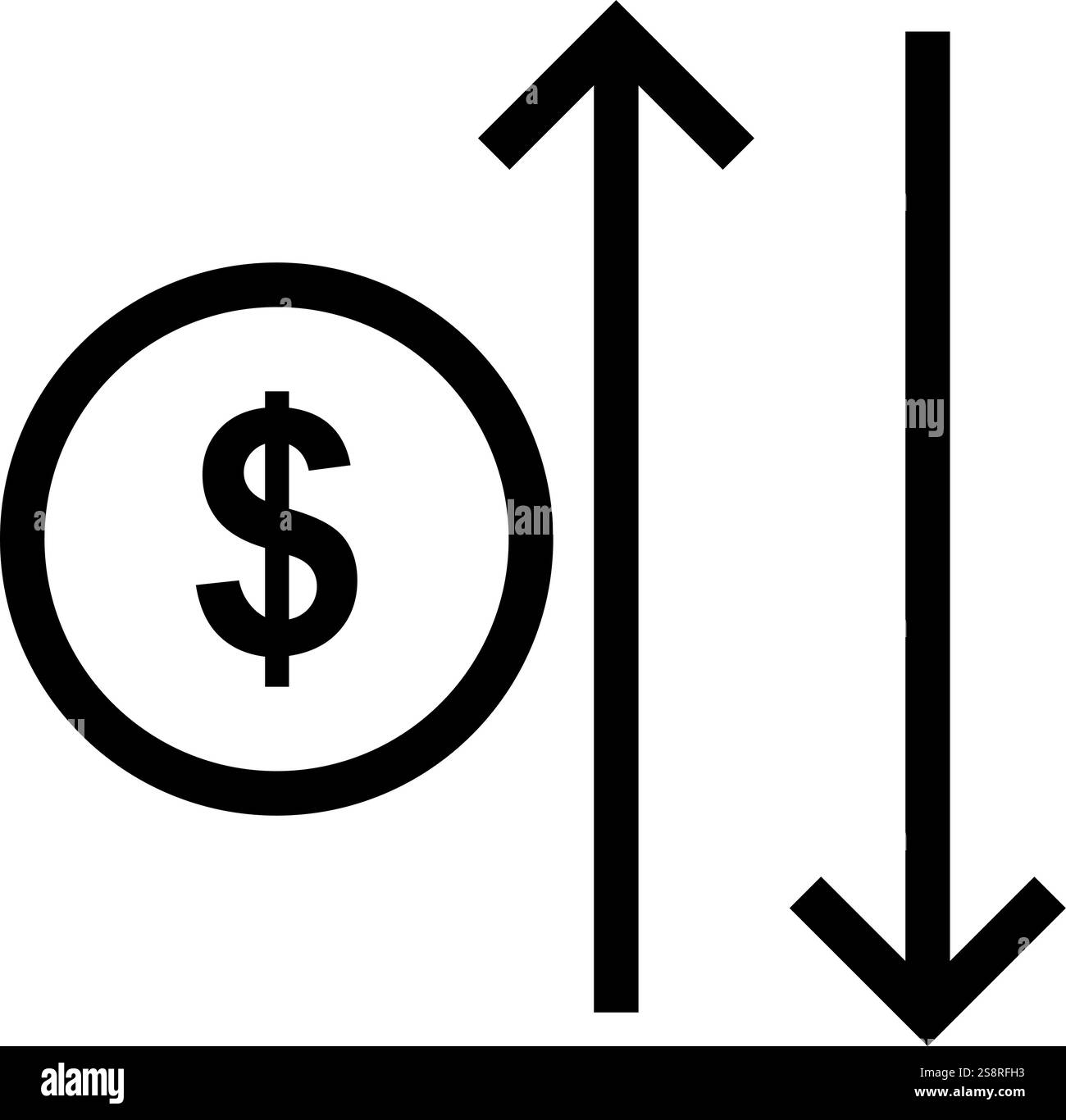 Increase and Decrease in Rate icon vector. Suitable for mobile apps, web apps and print media ...