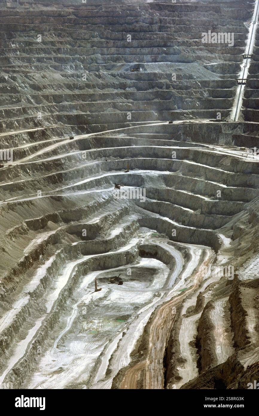 America. Chile. Chuquicamata. Copper. Open Pit Copper Mine Stock Photo ...