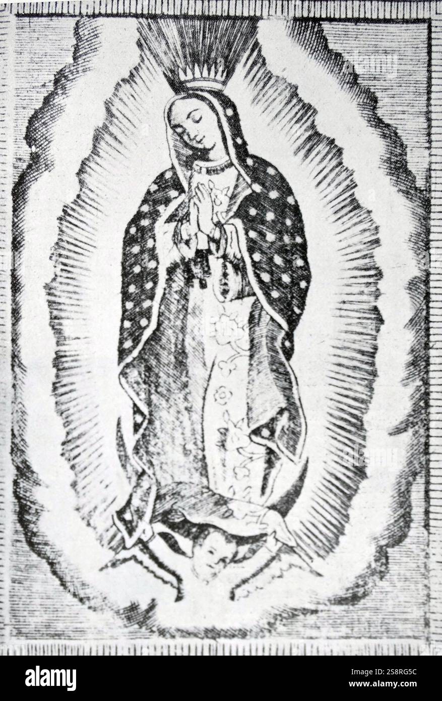 Engraving depicting The Virgin Mary. Dated 18th Century Stock Photo - Alamy