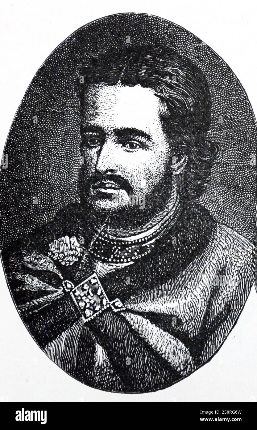 Engraved portrait of Ivan V of Russia (1666-1696) joint Tsar of Russia ...