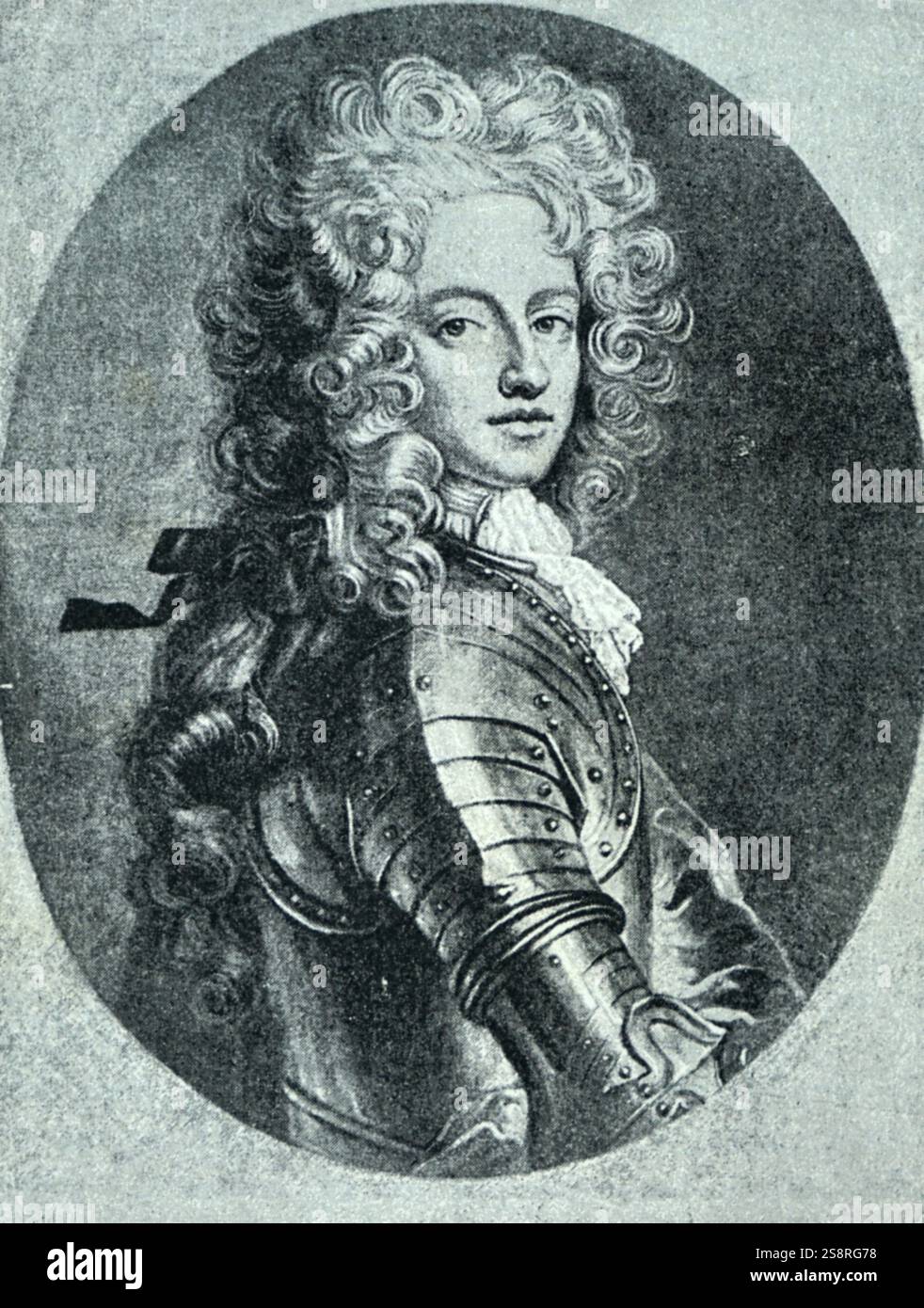 Engraved portrait of Charles XII of Sweden (1682-1719) King of Sweden ...