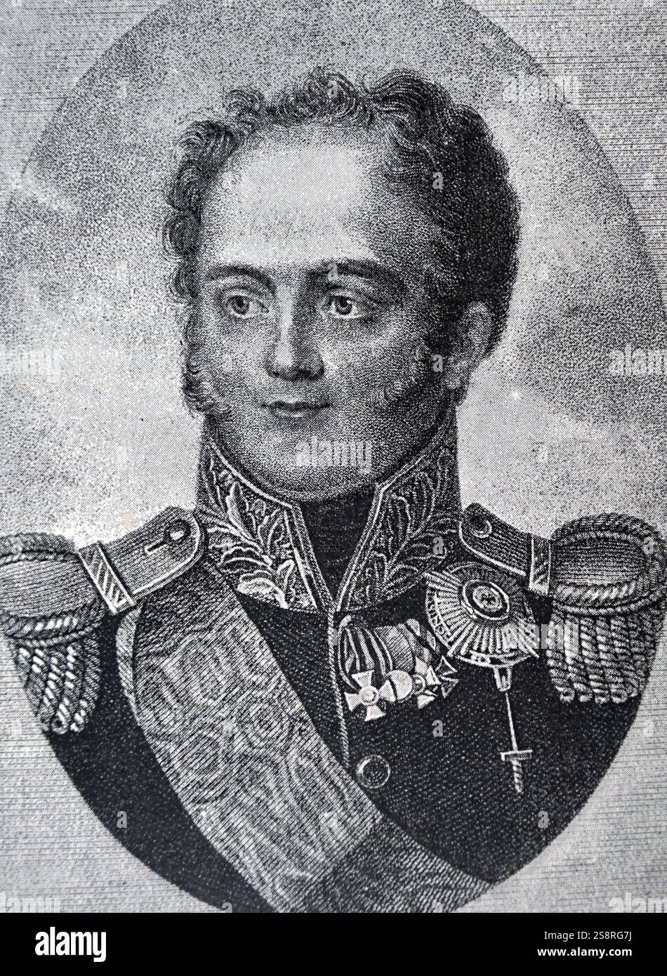 Engraved portrait of Alexander I of Russia (1777-1825). Dated 19th ...