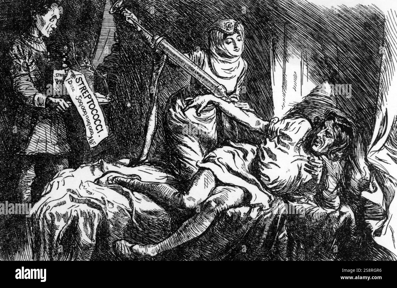 Tribute cartoon depicting Almroth Wright (1861-1947) a British ...