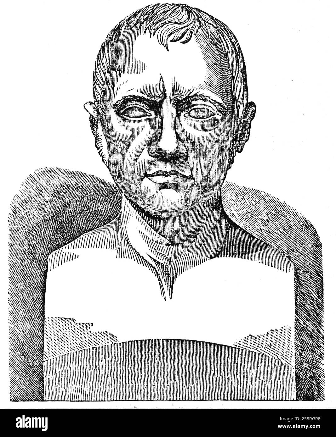 Illustration of a bust of Johann Spurzheim (1776-1832) a German ...