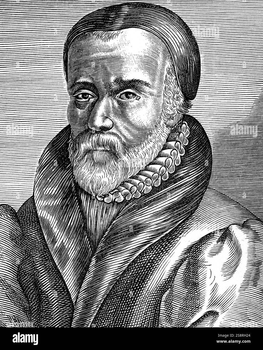 Portrait of William Tyndale (1494-1536) an English scholar, translator ...