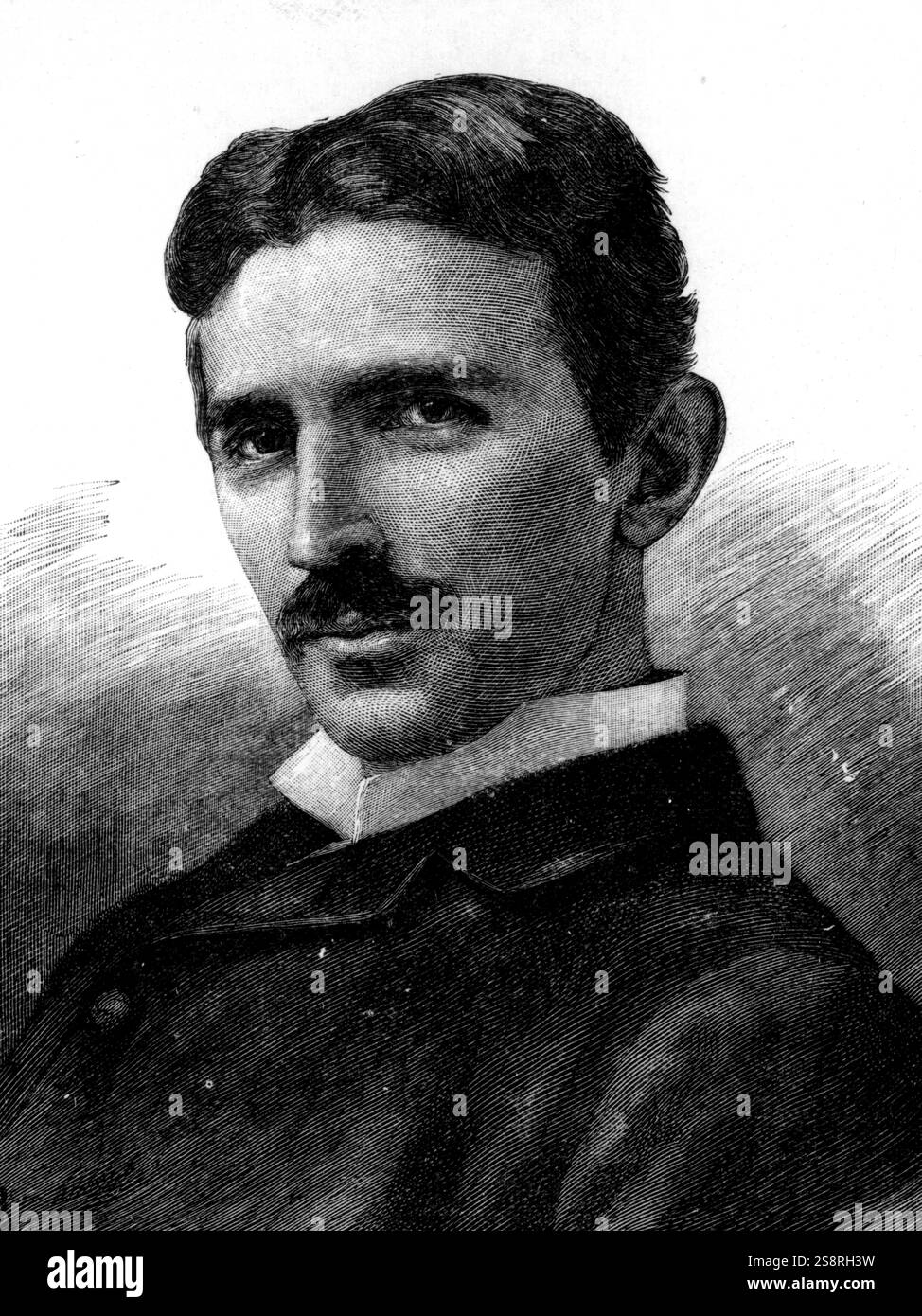 Illustration depicting Nikola Tesla (1856-1943) a Serbian-American ...