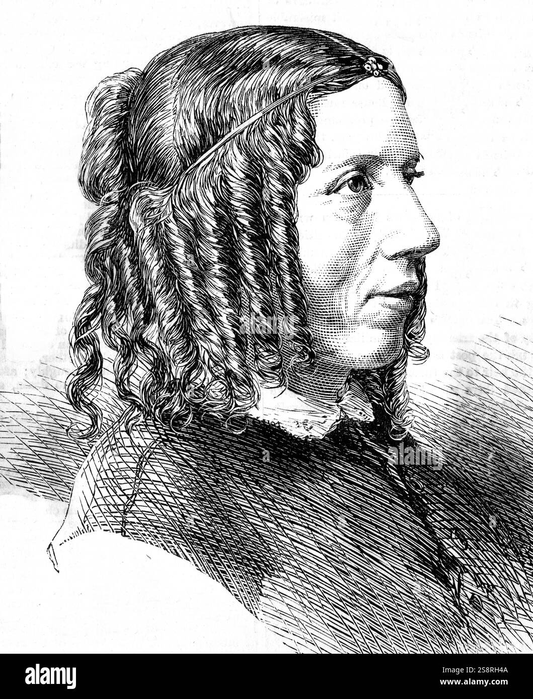 Portrait of Harriet Beecher Stowe (1811-1896) an American abolitionist and author. Dated 19th ...