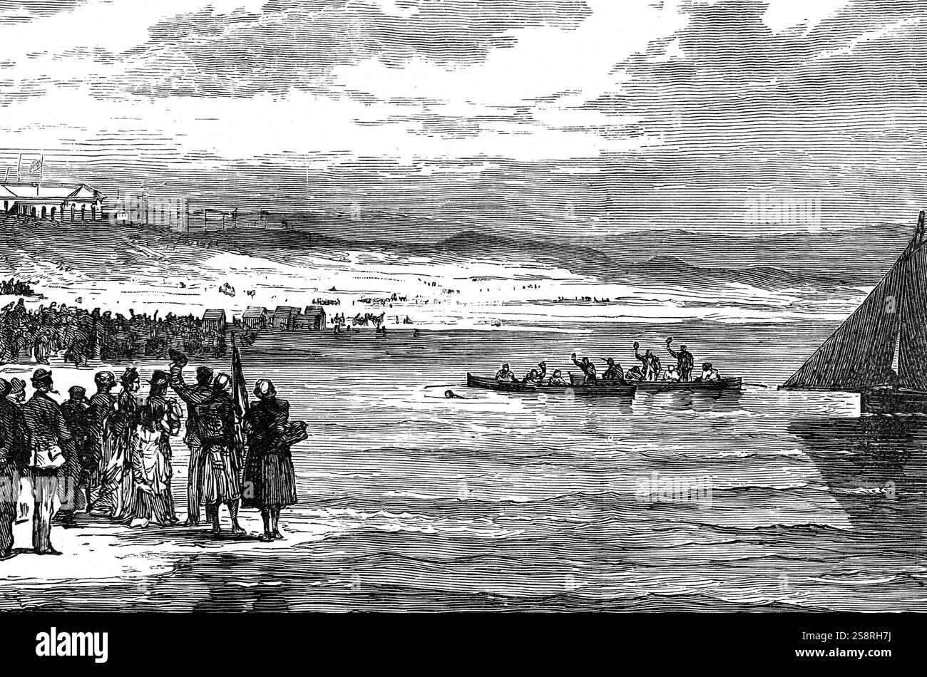 Illustration depicting Matthew Webb (1848-1883) the first recorded ...