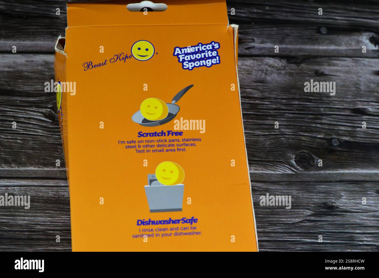 Cairo, Egypt, January 11 2025: Beast Kipe smiley face cleaning scratch ...