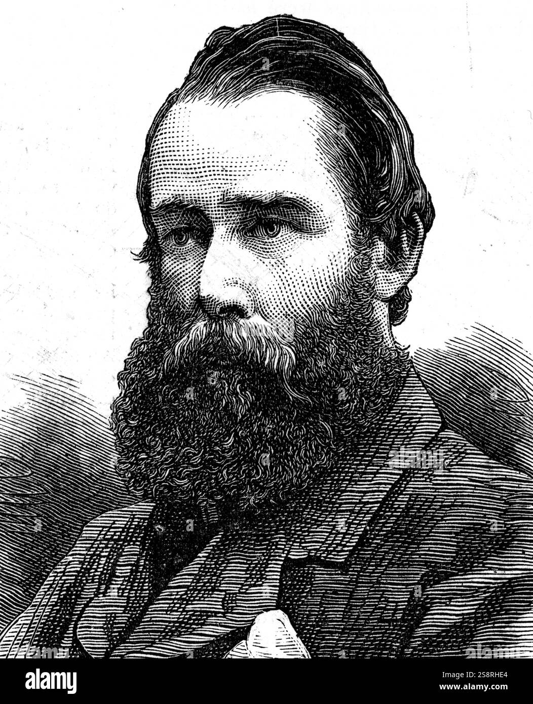 Illustrated portrait of Charles Wahab, a British traveller and explorer ...