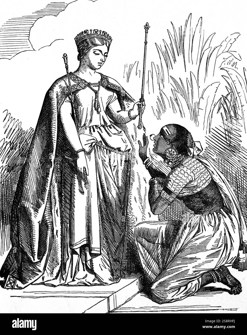 Cartoon depicting Queen Victoria (1819-1901) Queen of Great Britain and ...