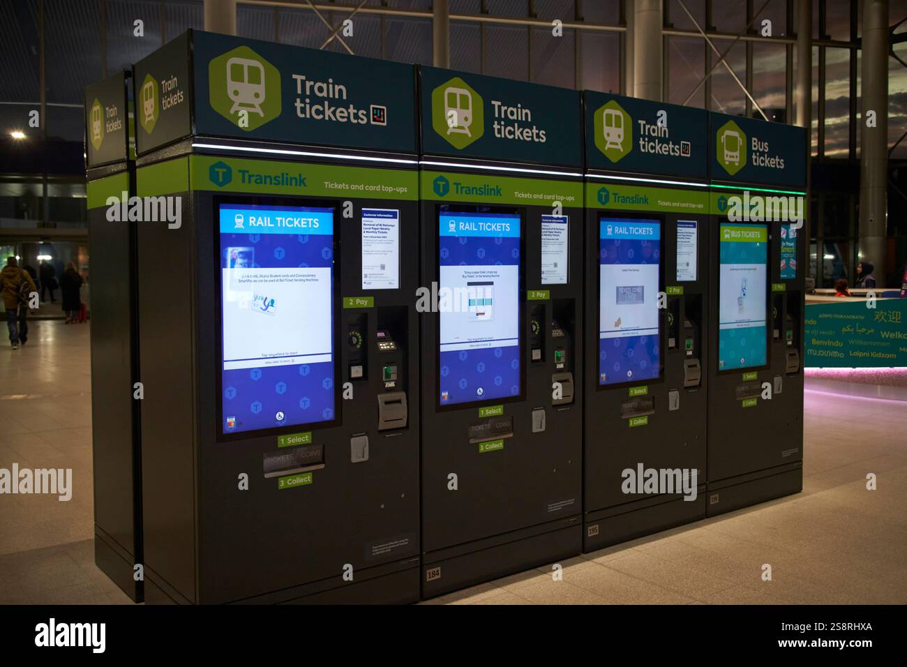translink automatic train and bus ticket machine belfast grand central ...