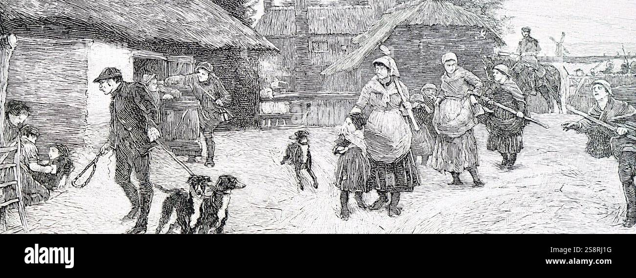Illustration depicting female agricultural workers gathering on a ...