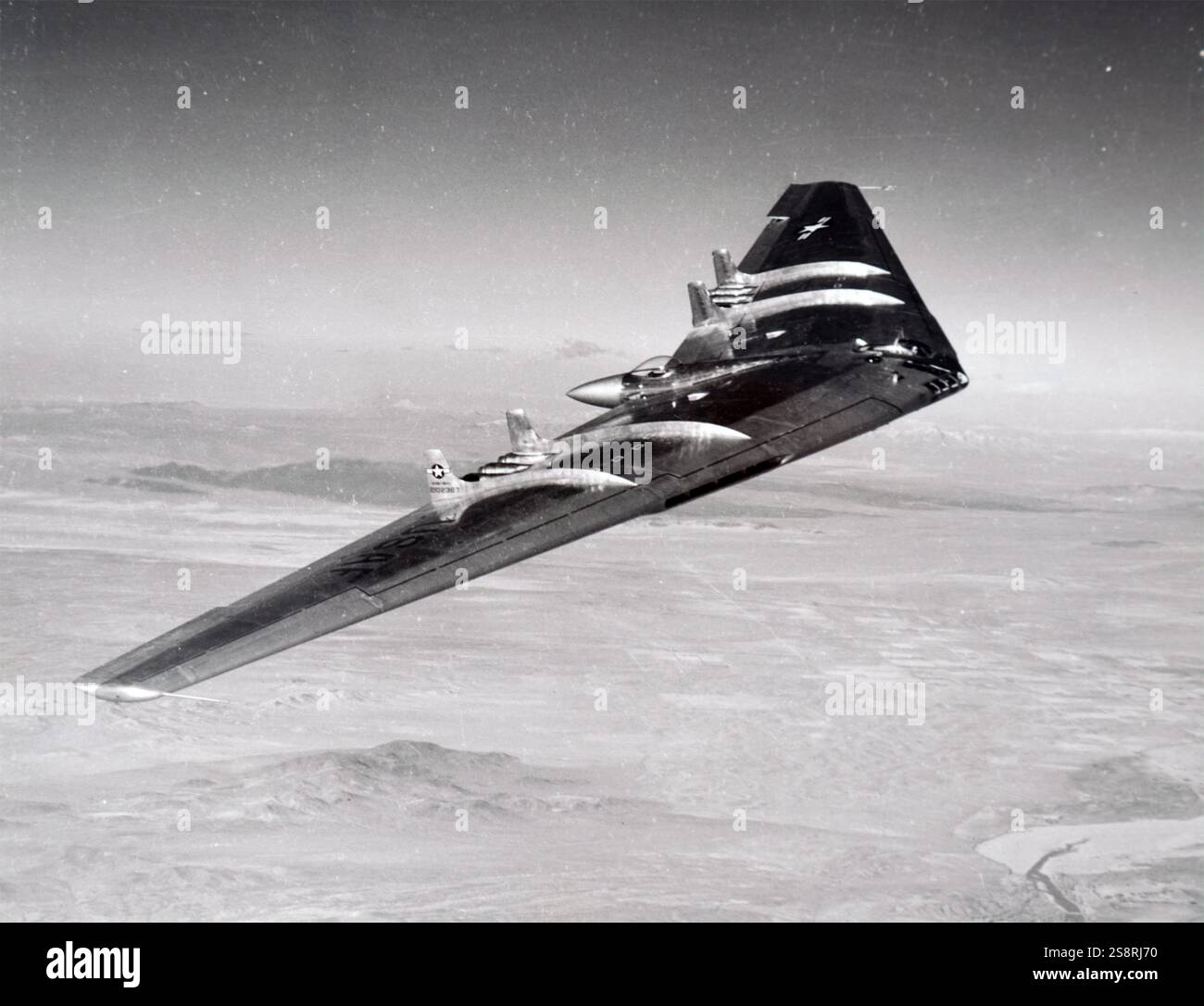 Photograph of the Northrop YB-49, a prototype jet-powered heavy bomber ...