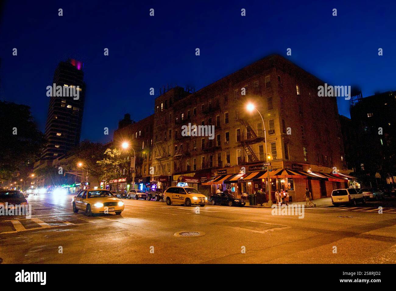 The City At Night On 93rd Street. Manhattan. New York City. Usa ...