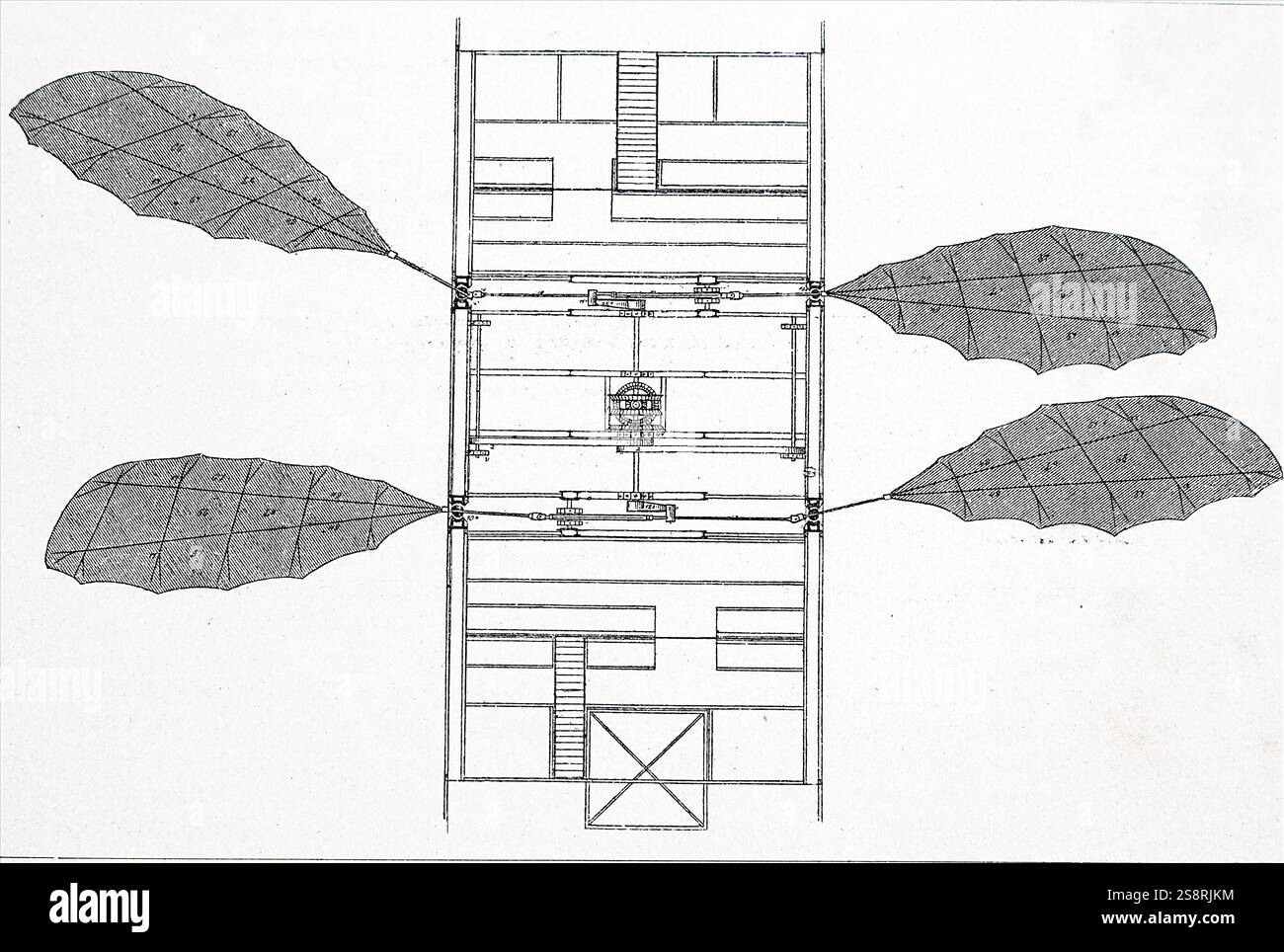 Illustration depicting a design for a German flying machine. Dated 19th ...