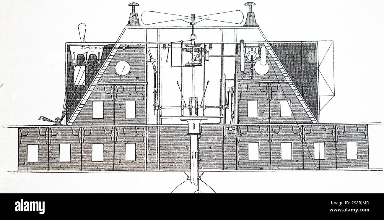 Illustration depicting a design for a German flying machine. Dated 19th ...