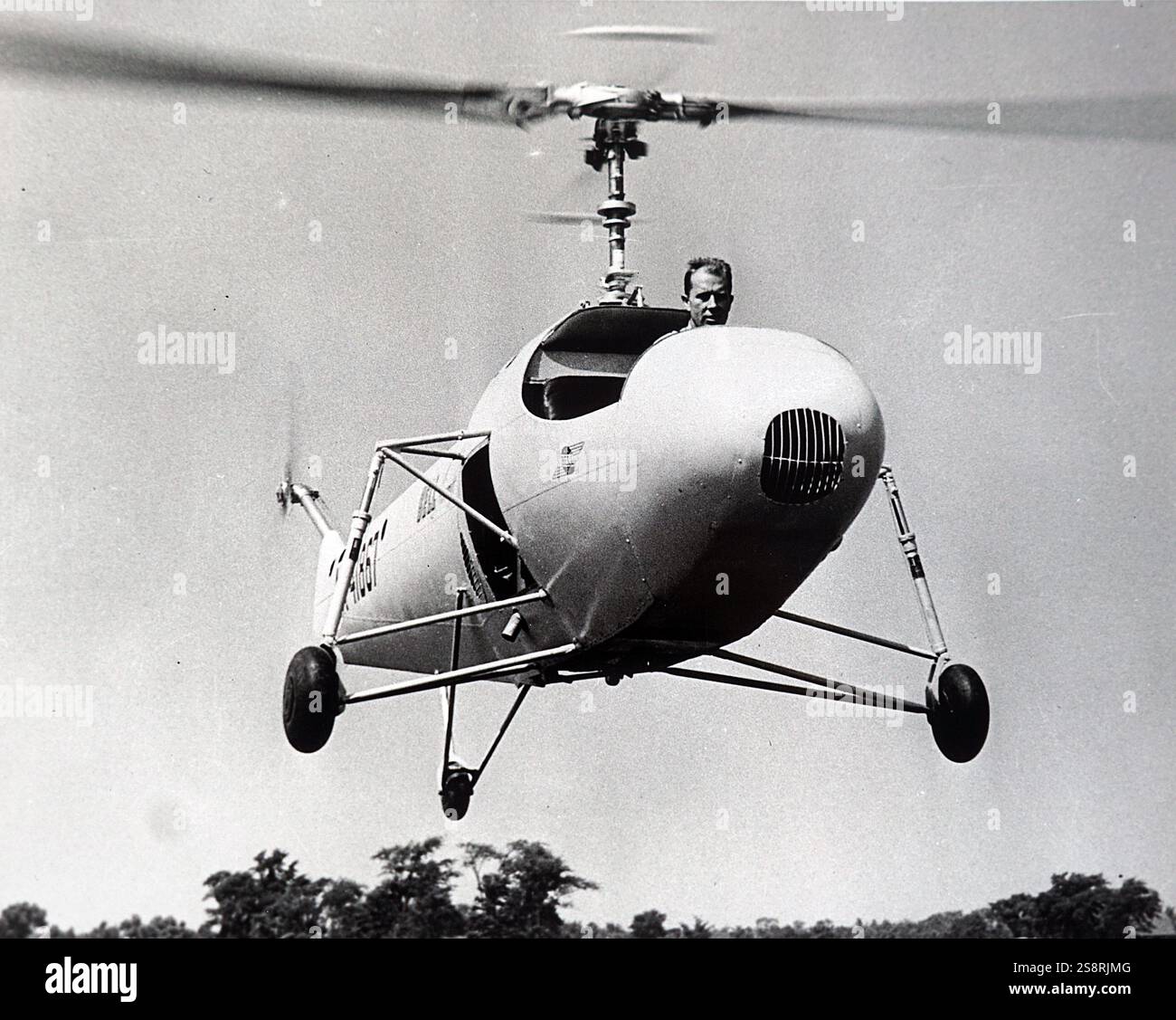 Photograph of a helicopter invented by Arthur M. Young (1905-1995) an ...