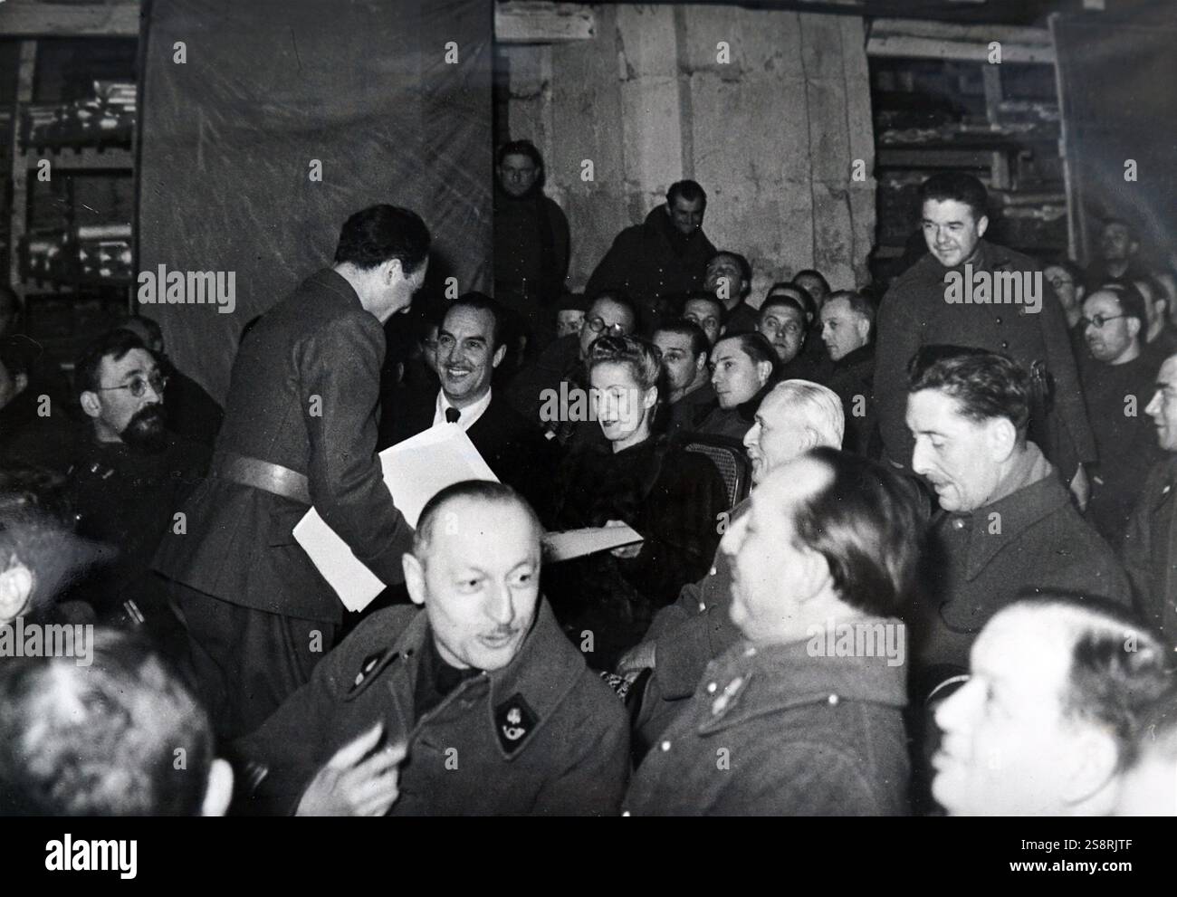 Photograph of a film screening in Paris, during the German occupation ...