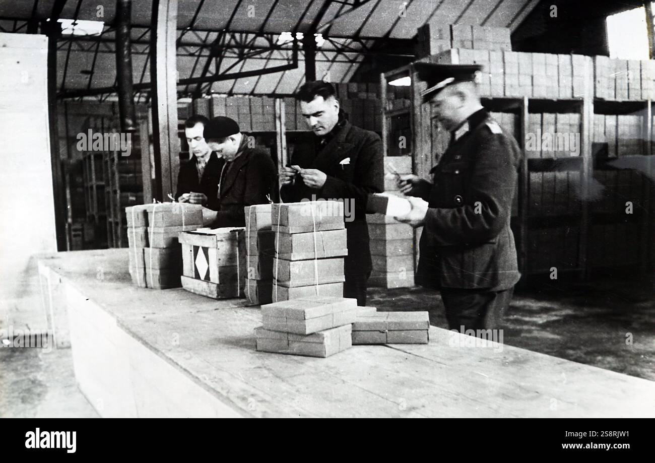 German sorting office in Paris, during the German occupation of France ...