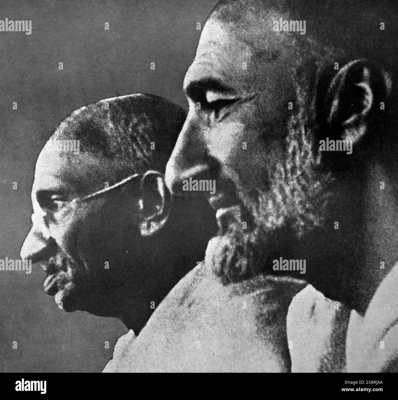 (left) Mohandas Karamchand Gandhi (1869 – 1948) with (right) Abdul ...