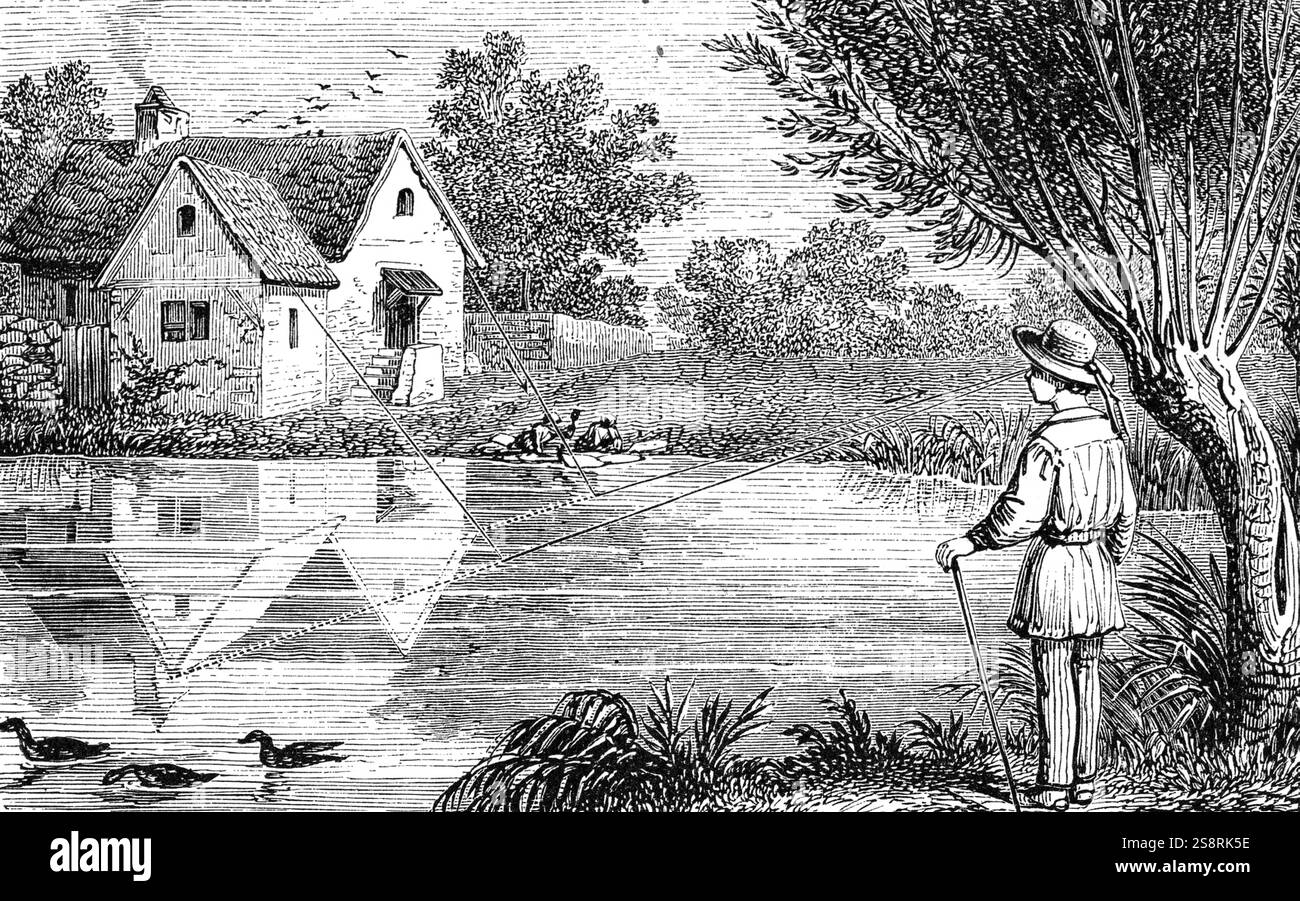 Engraving depicting the reflection from a transparent body, showing the ...