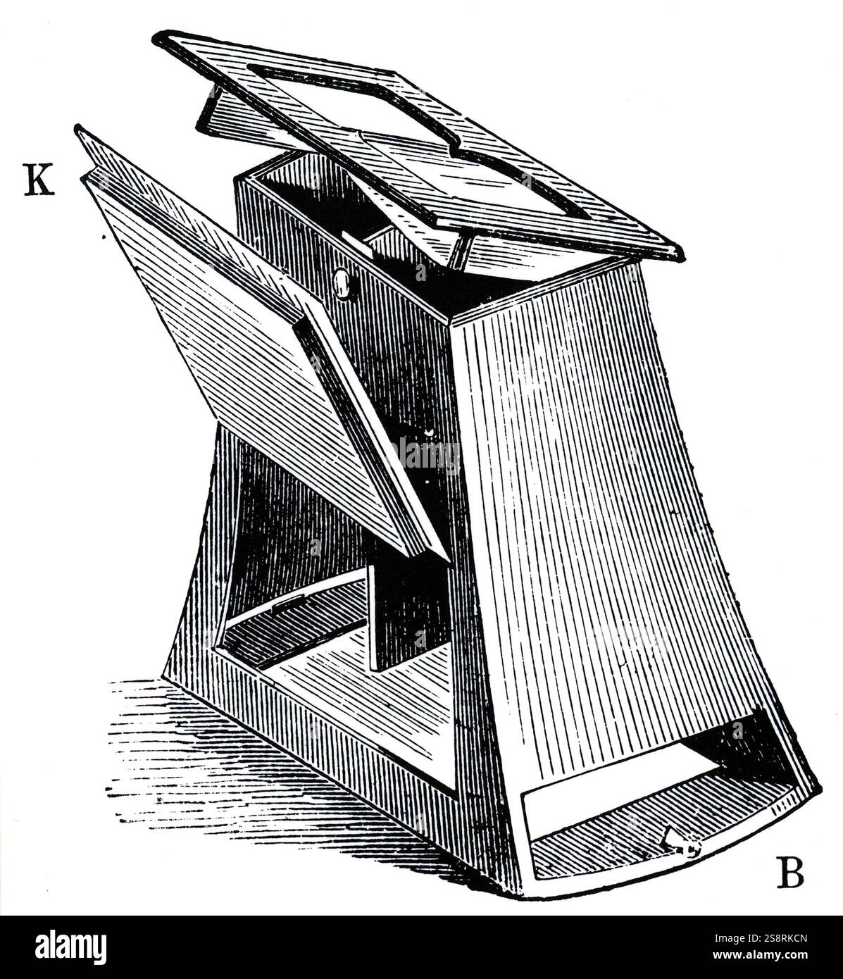 Engraving depicting a Wheatstone stereoscope. Sir Charles Wheatstone ...