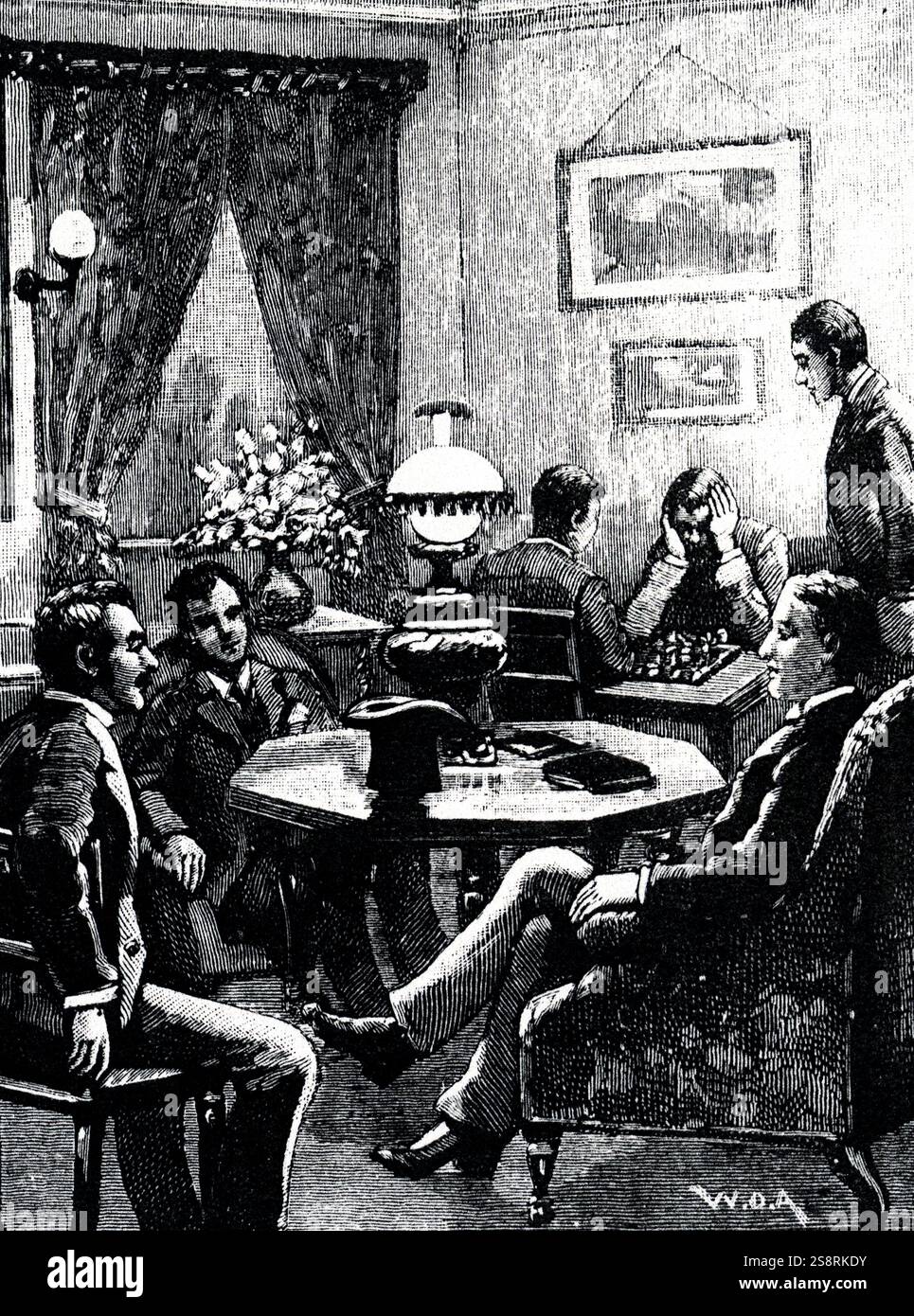 Illustration depicting the Drawing Room of Exeter Hall, London, where ...