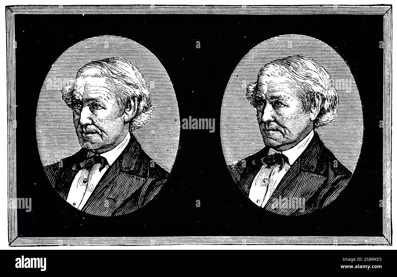 Engraving depicting a stereoscope. A stereoscope is a device for ...